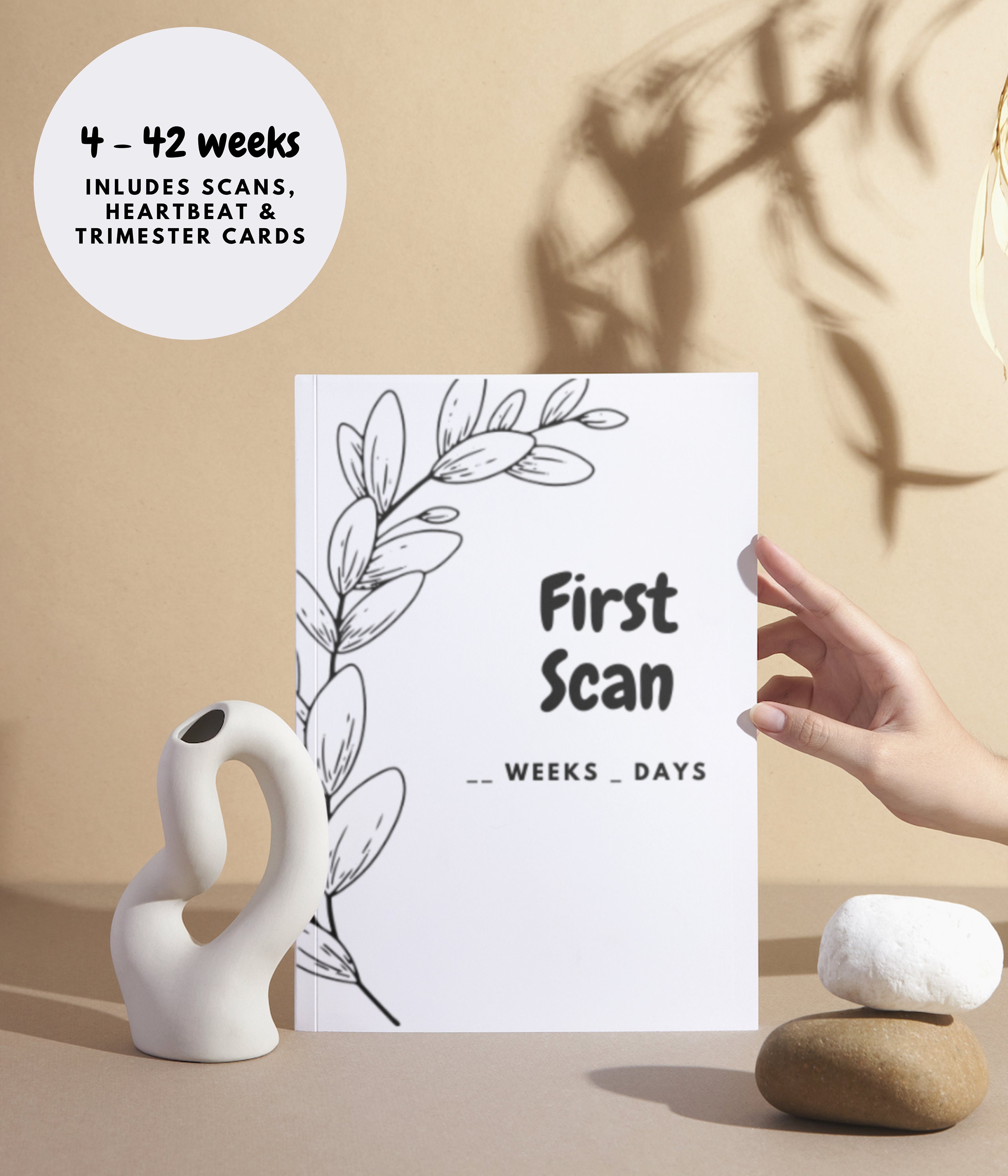 Printable Pregnancy Milestone Cards Monochrome we/i 4 42 Weeks Incl ...