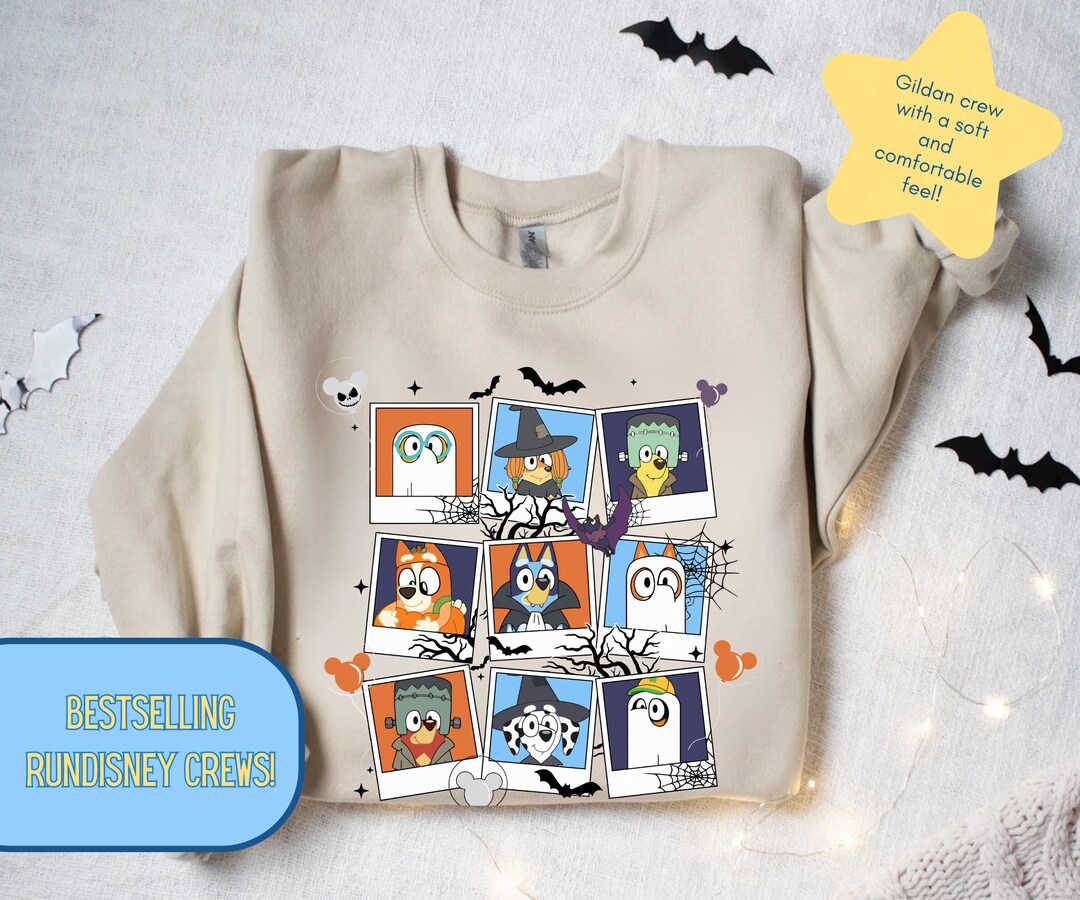 Cute Bluey Halloween Unisex Heavy Blend™ Crewneck Sweatshirt Disney ...