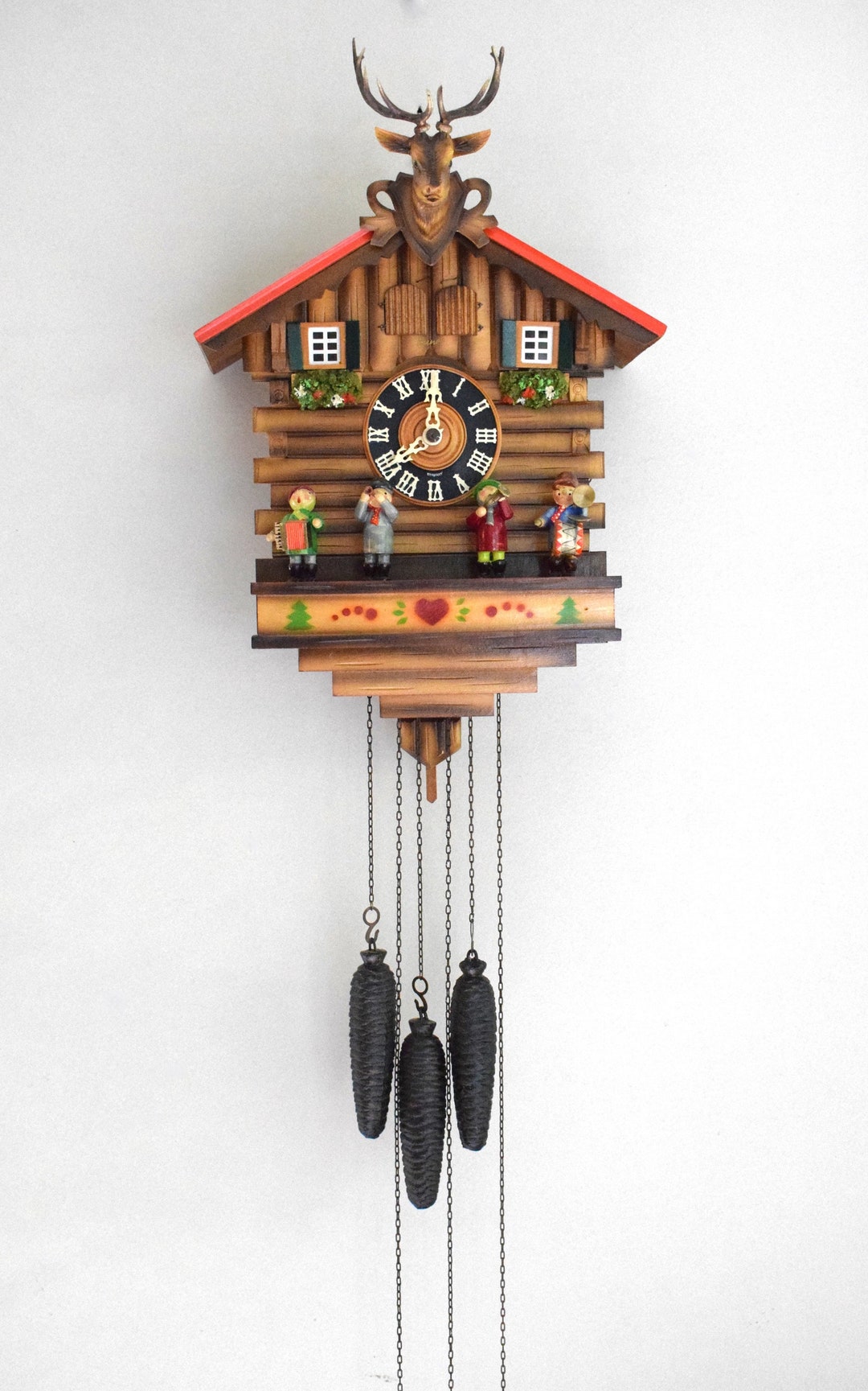 Vintage Gebruder Kuner 1 Day Musical straussweight Driven Mechanical ...