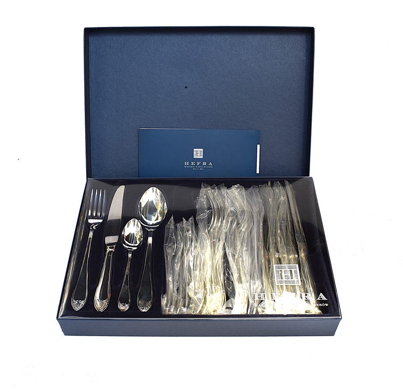 Hefra French Silver Plated 24 Pcs. Dinner Cutlery Set, Service for 6 ...