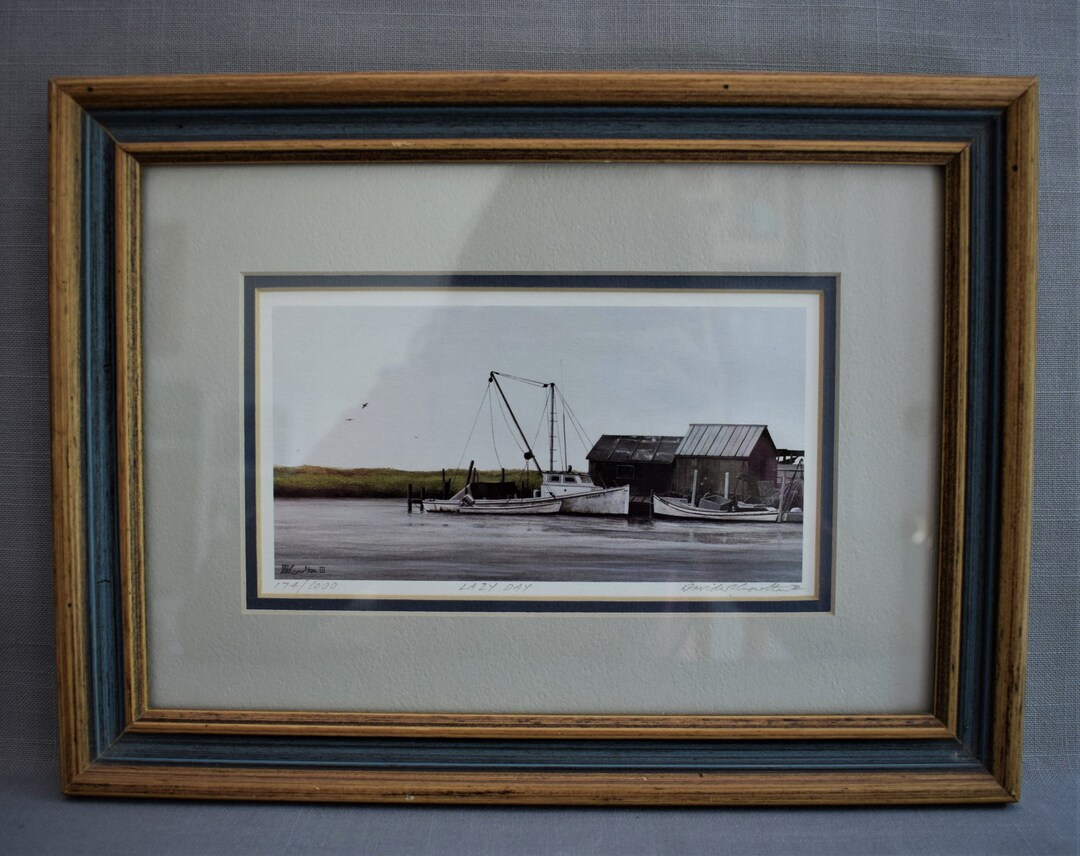 David Knowlton III Framed Limited Edition Lithograph "lazy Day" 174/ ...