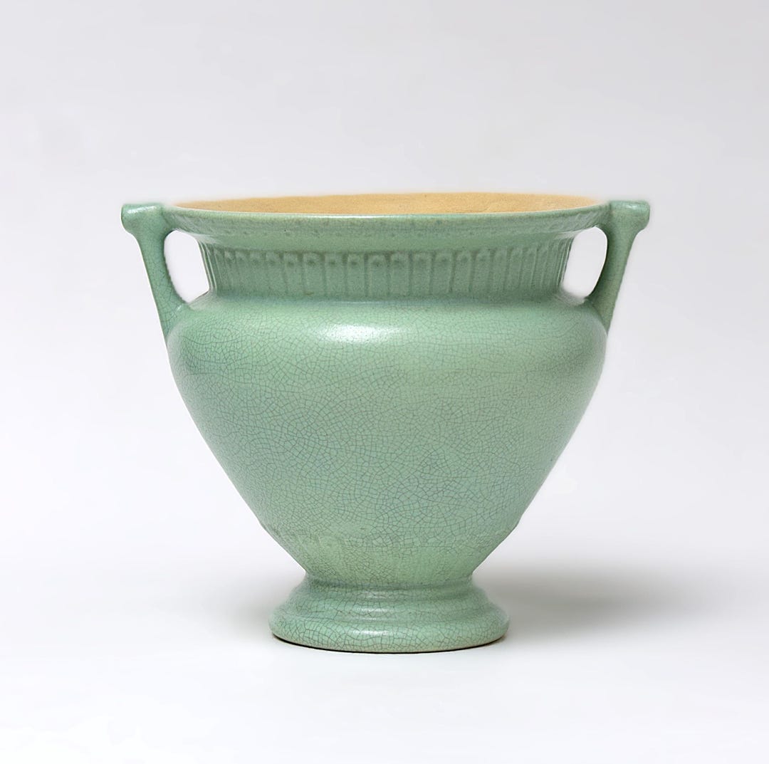 George Rumrill for Redwing Pottery Glazed Ware Art Vase in Light Green ...