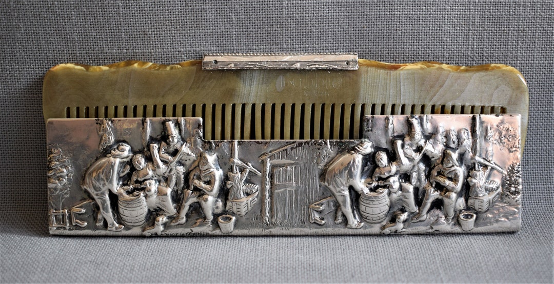 Vintage Denmark Repousse Silver Plate Comb Cover With Lady - Etsy