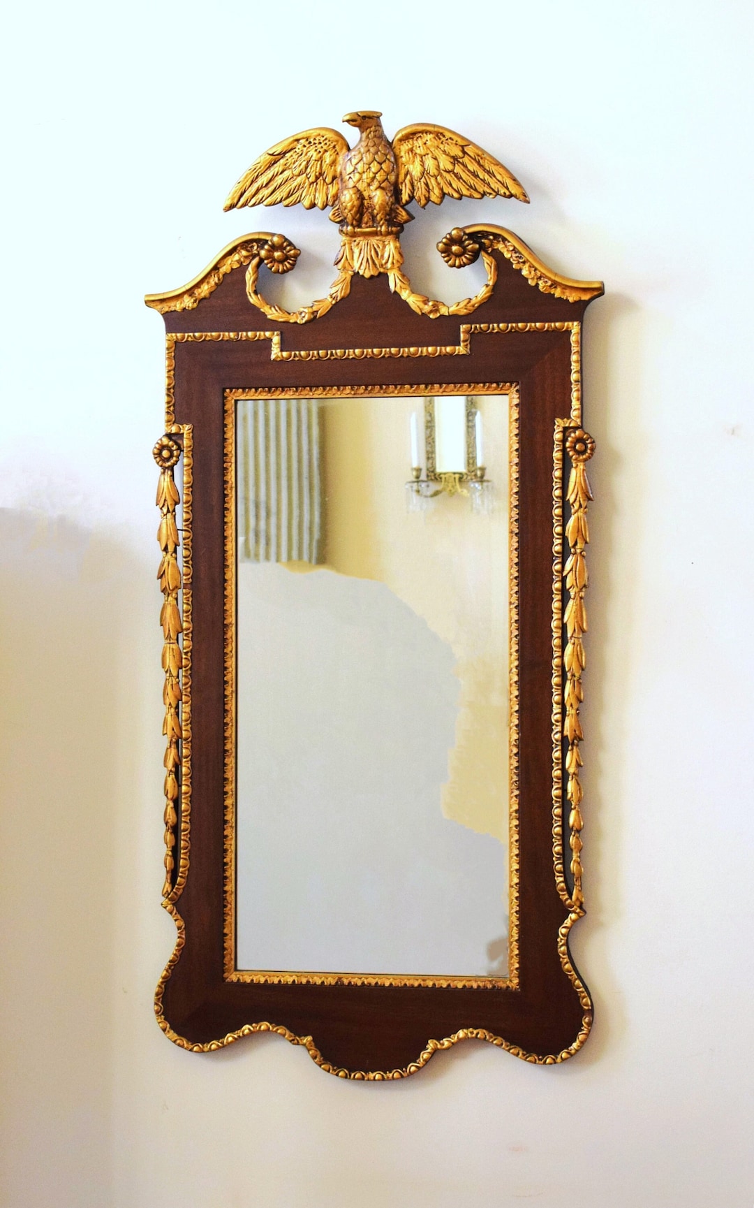 Georgian Revival Federal Gilt Mahogany Mirror With Eagle Finial, Ca ...
