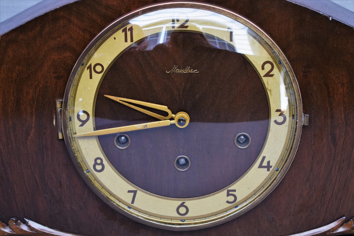 Mauthe Clock Company 8 Day buffet Mantel Clock - Etsy