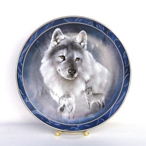 Decorative Wolf Plate "silver Scout" by Eddie Lepage 1st Issue Spirit ...
