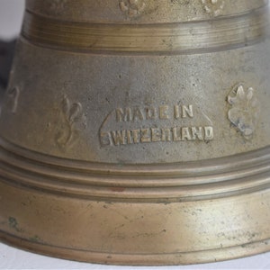 Antique Cast Brass Swiss Glocken Cow Bell With Bicycle and Rider ...