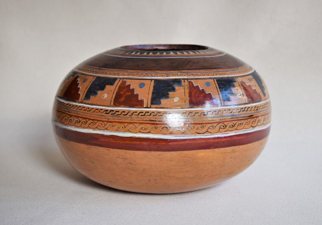 Mid Century Tonala, Salisco Burnished and Scented Terra Cotta Pot With ...