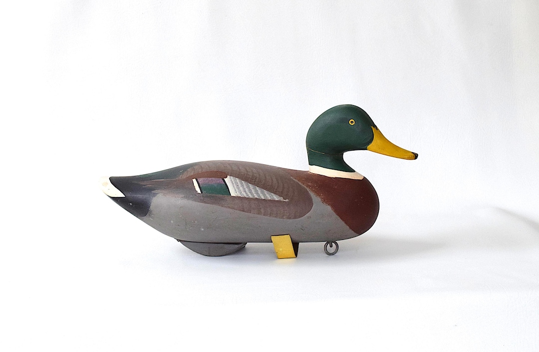 Vintage Capt. Harry Jobes, Aberdeen, MD, Solid Wood Mallard Drake Duck ...