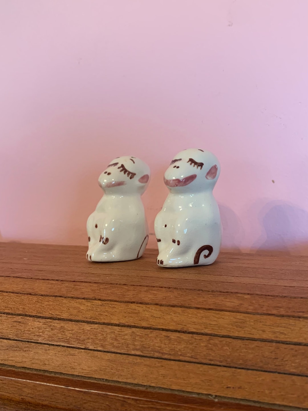 Mid Century Monkey Salt & Pepper Shakers Cartoon Stylized Monkeys ...