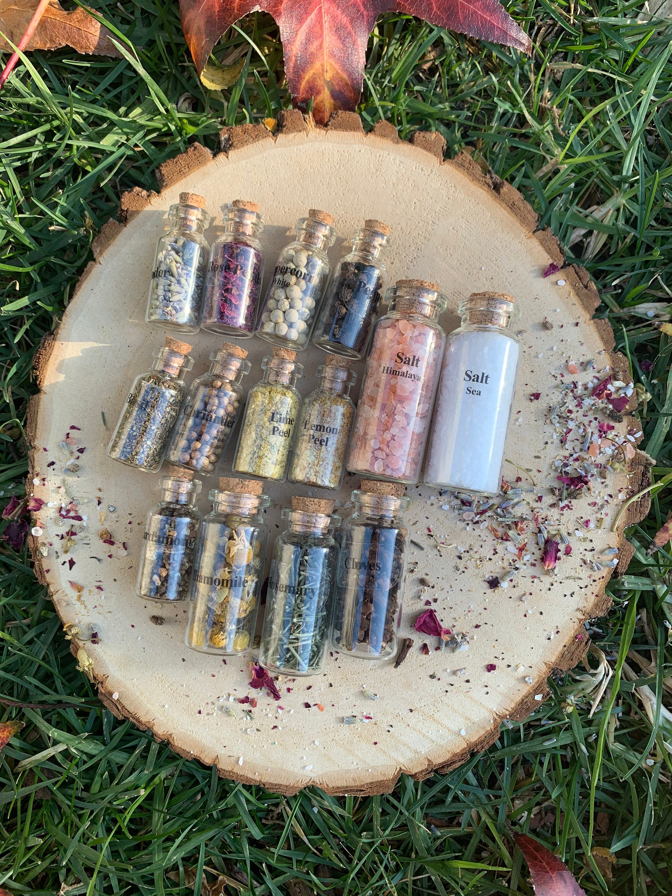 Herbalism Starter Kit - Beginner Witchcraft Herbs - Wood Gift Box ...