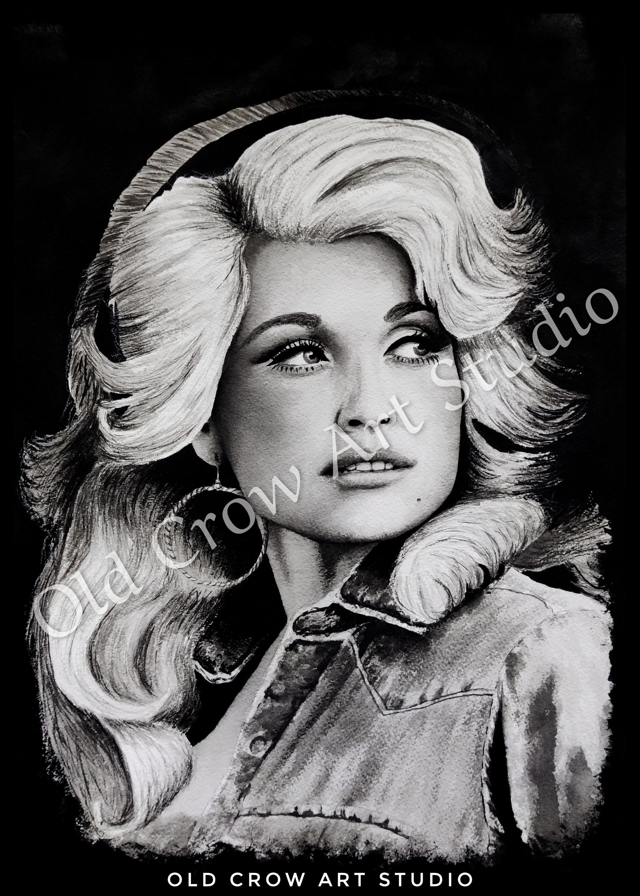 Dolly Parton, PRINT Watercolor Painting, Country, Music, Folk, Country ...