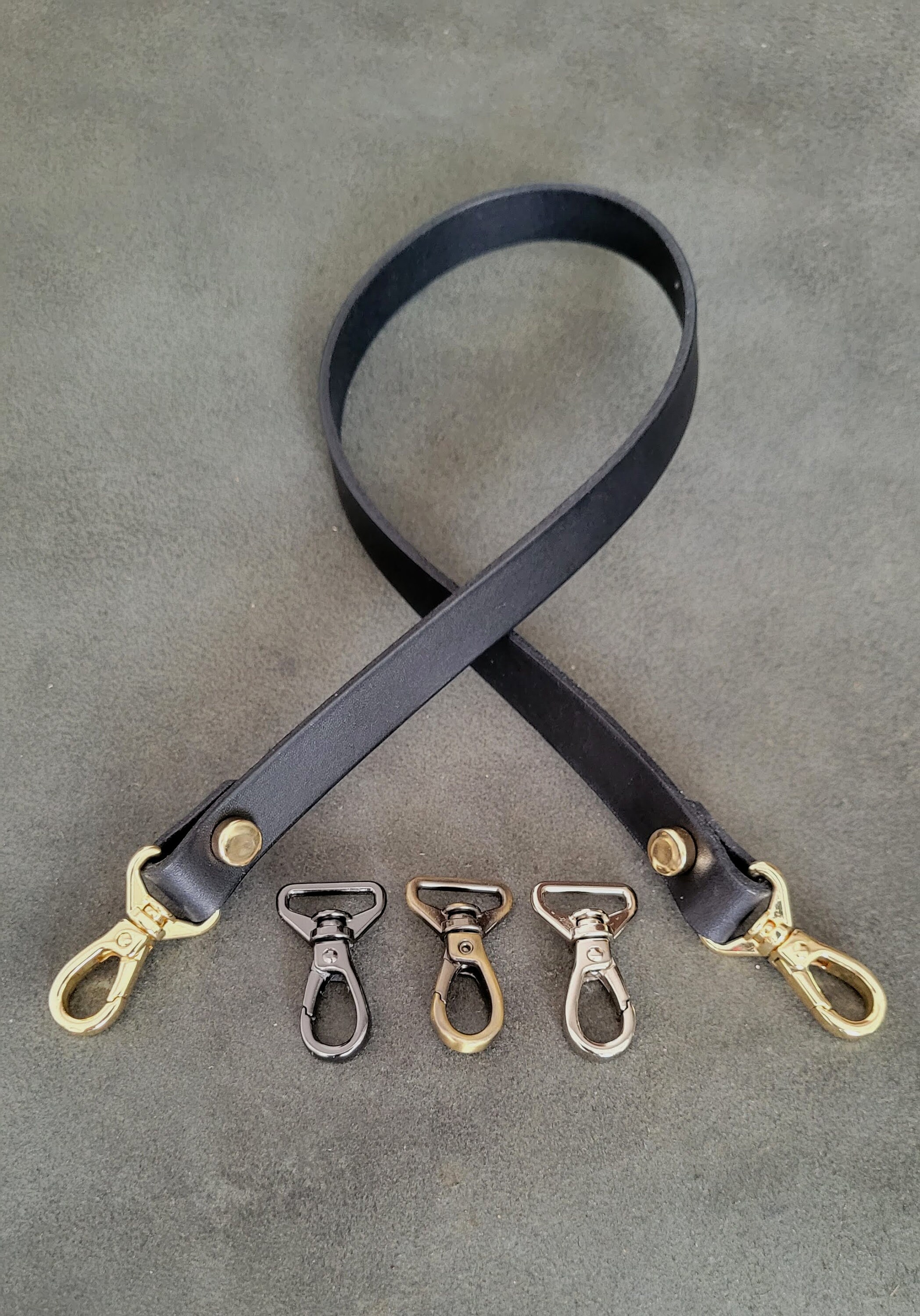 Handmade Leather Handbag Strap With Antique, Silver, Gold Clasps - 1/2 ...