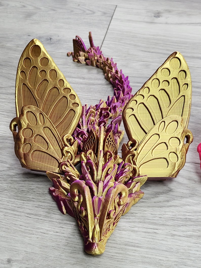 3D Printed Articulated Butterfly Dragon Fidget Mythical - Etsy