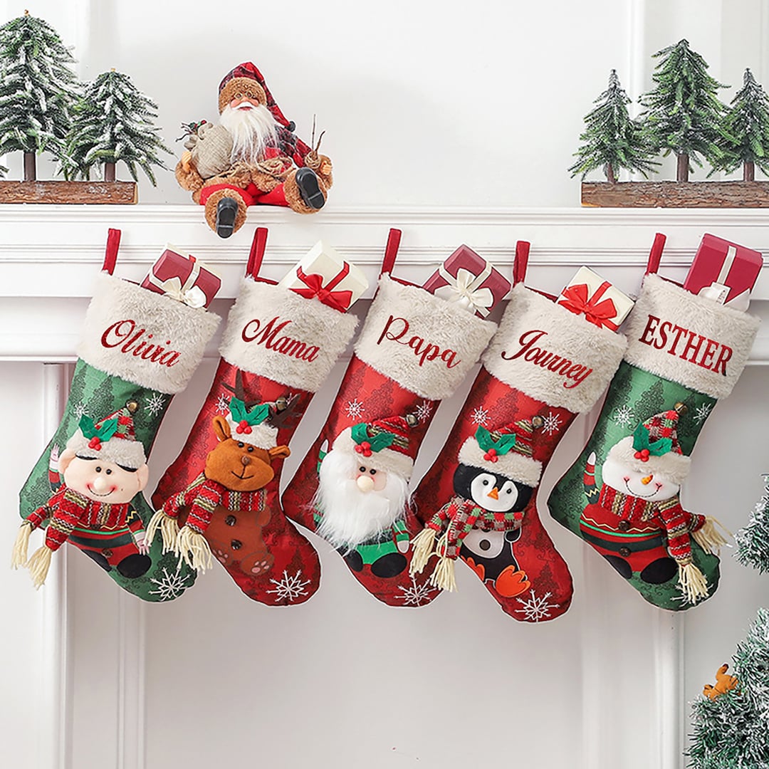 Personalized Christmas Stockings, Embroidered Name Embroidered ...