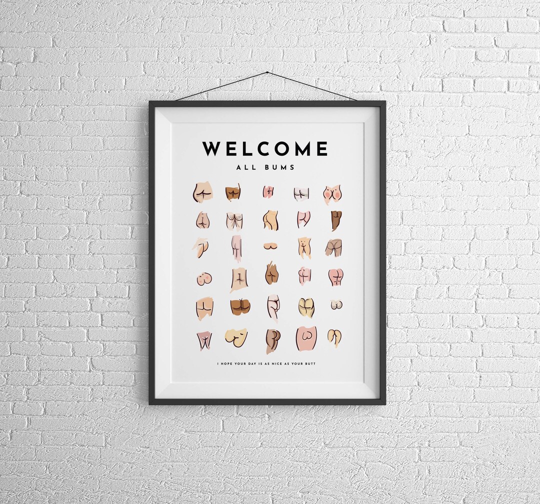 Br03/funny Bathroom Wall Art, Collection of Butts, for the Ridiculous ...