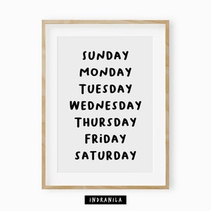 Kp03/alphabet Numbers Days, Three Pieces Print Set, Kids Wall Art ...