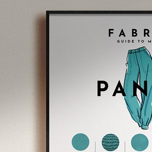 Pants Poster Guide and Types, Print Wall Art Seamstress Sewing Pattern ...