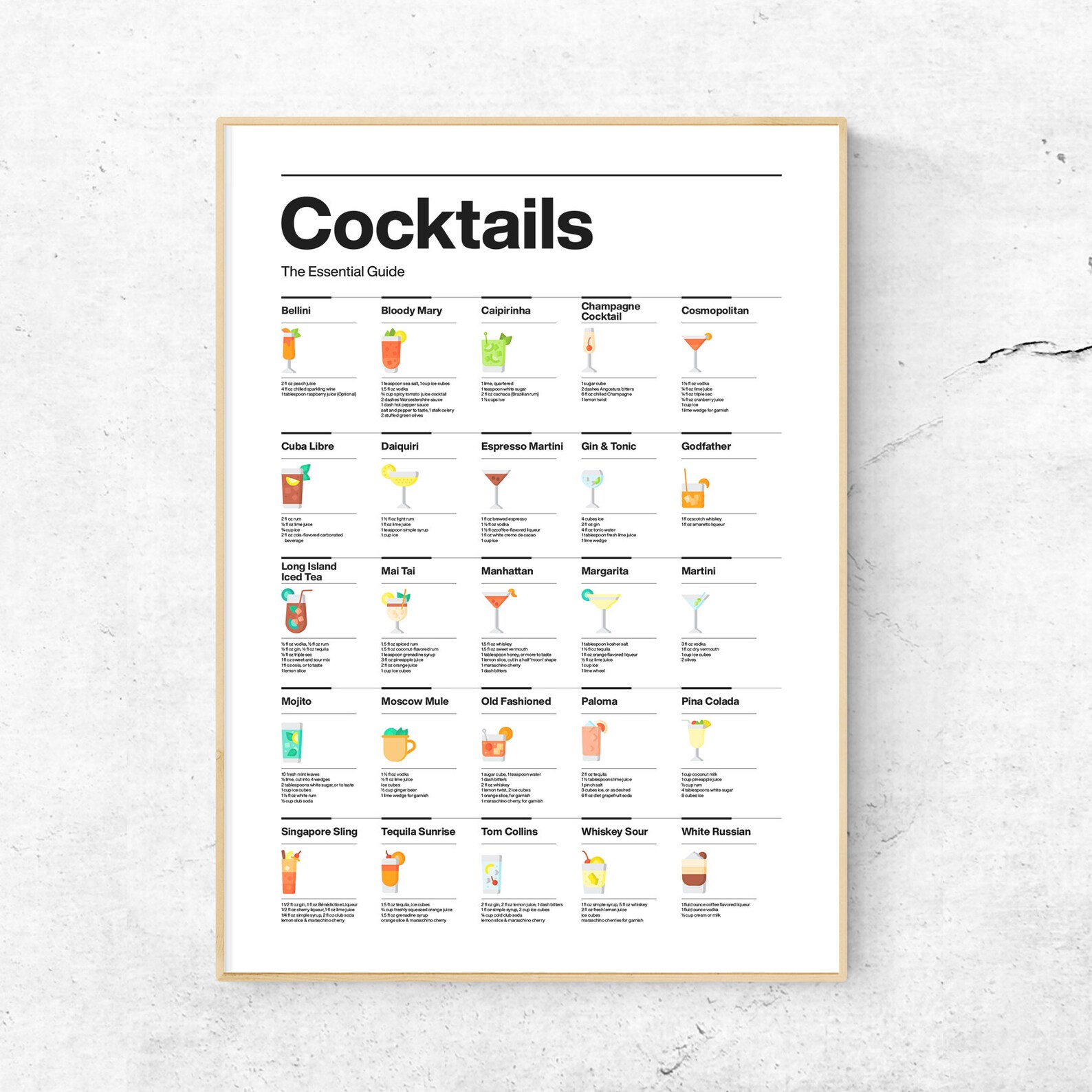 Cp02/classic Cocktails, Guide Print, 25 Cocktails Provided, Full Color ...