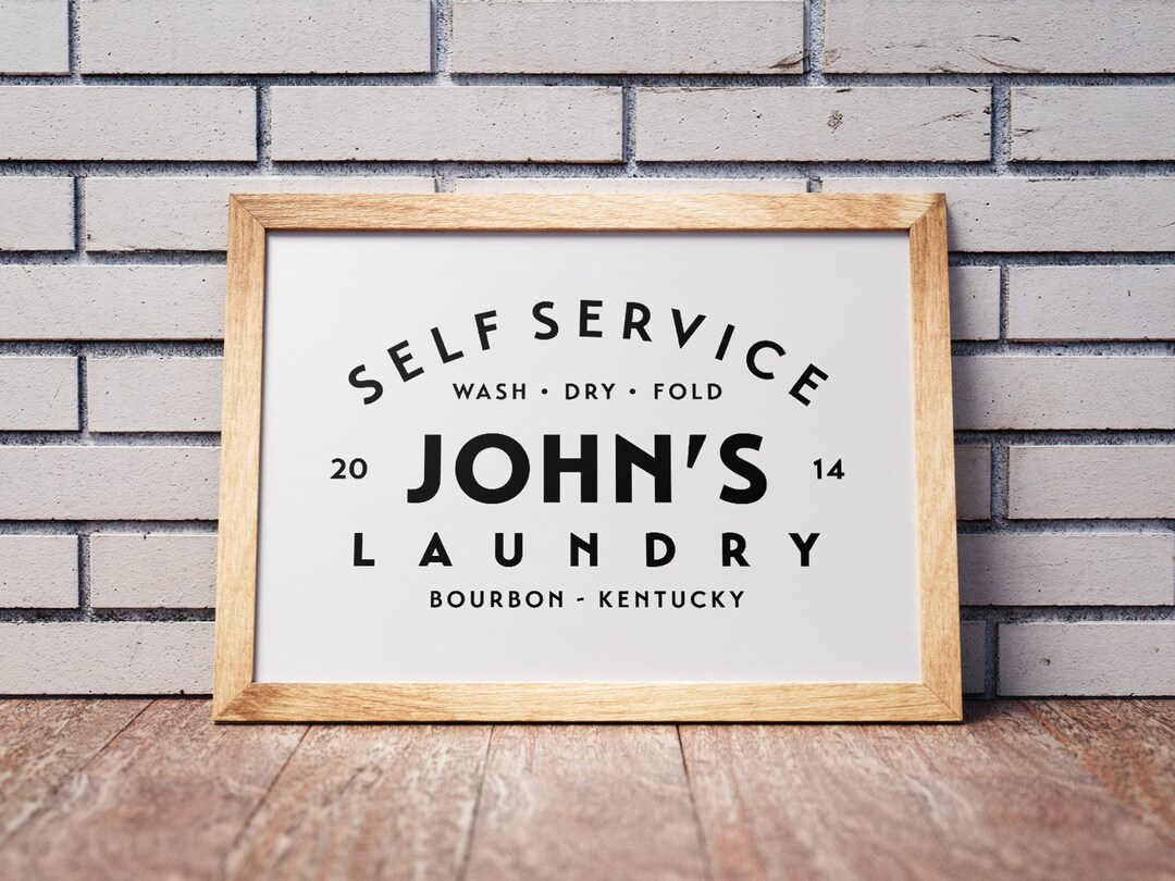 Customized Laundry Room Sign, Printable Art, Laundry Wall Decor ...