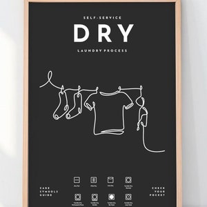 Lr06/wash-dry-fold, Laundry Room Poster, Three Pieces Print Set, Single ...