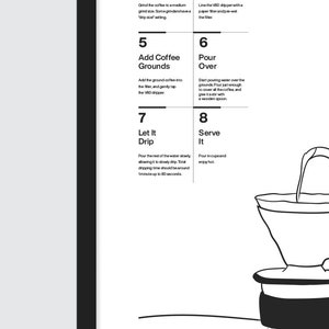 V60 Coffee Brewing Guide Print, Minimalist Line Art (digital Download ...