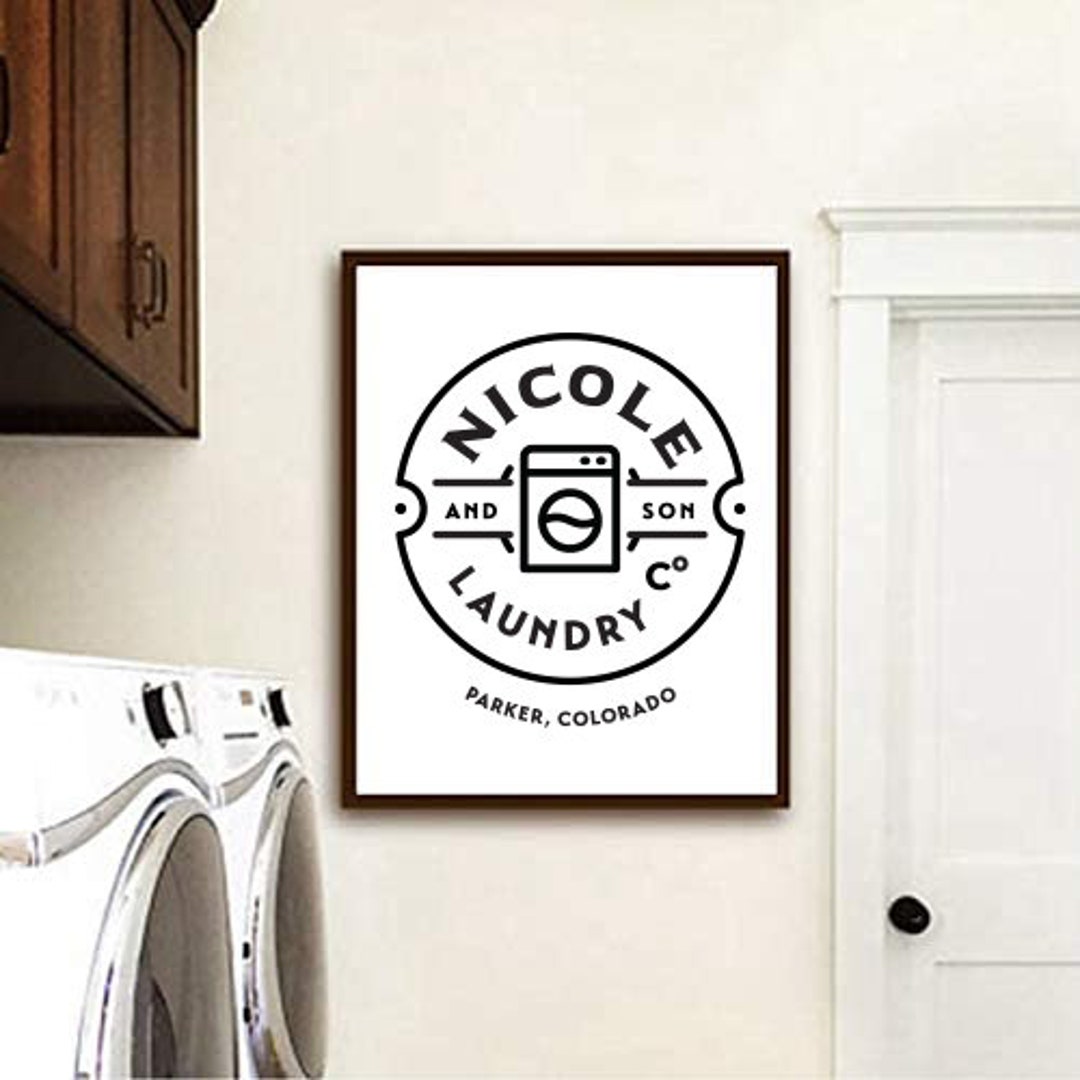 Customized Laundry Room Sign, Printable Art, Laundry Wall Decor ...