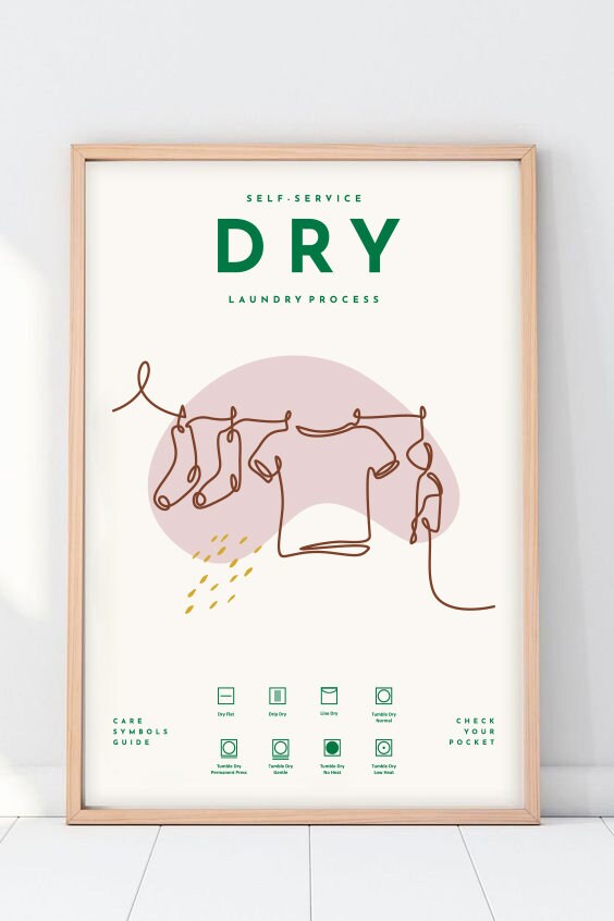 Lr07/wash-dry-fold, Laundry Room Poster, Three Pieces Print Set, Single ...