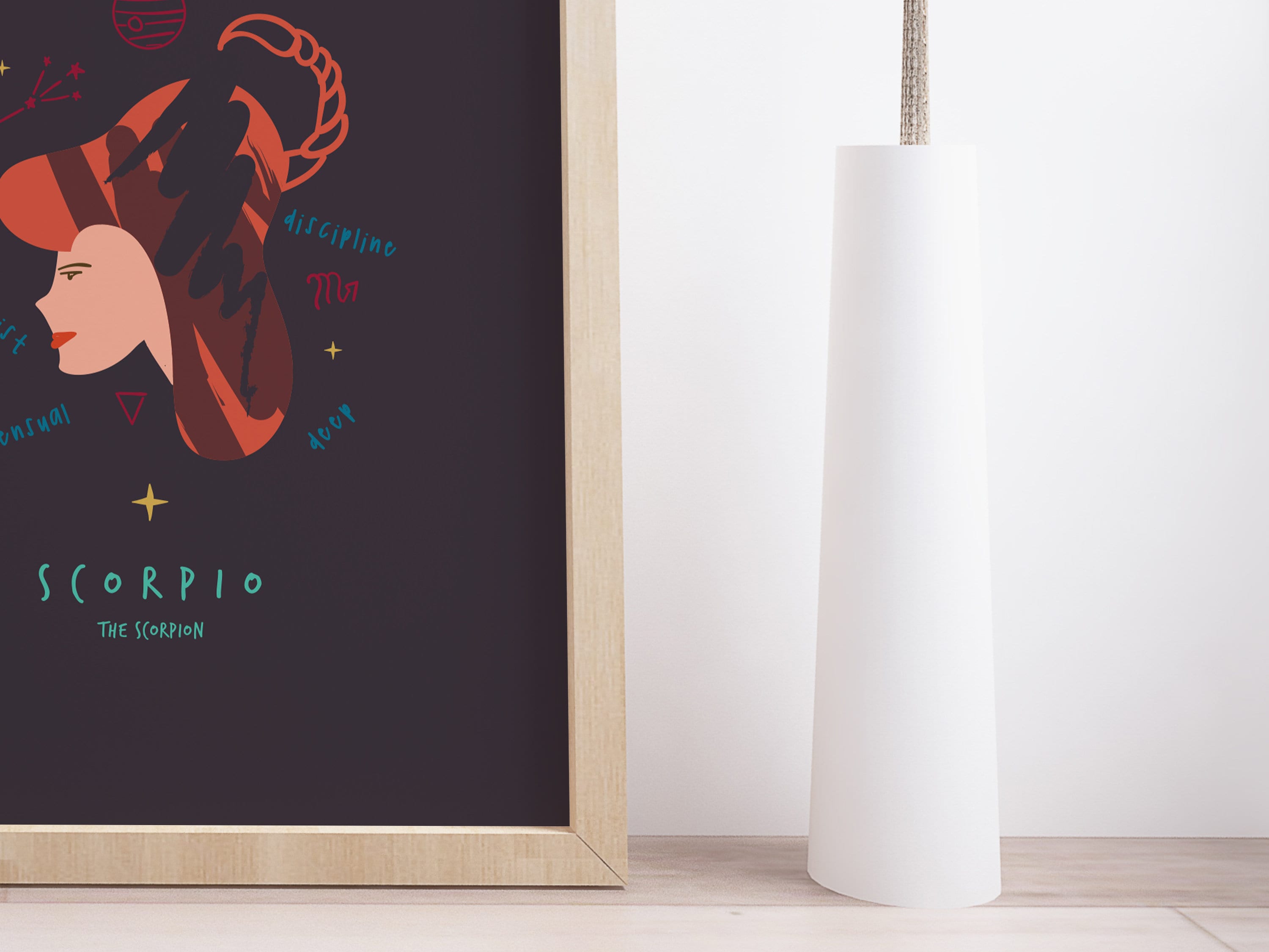 Scorpio Zodiac Print Feminine, Birthday Gift, Present, Zodiac Sign ...