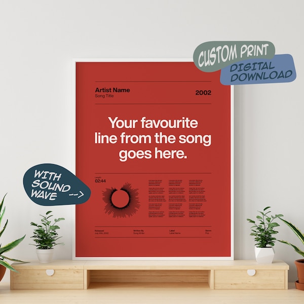 Song Lyrics Print - Etsy