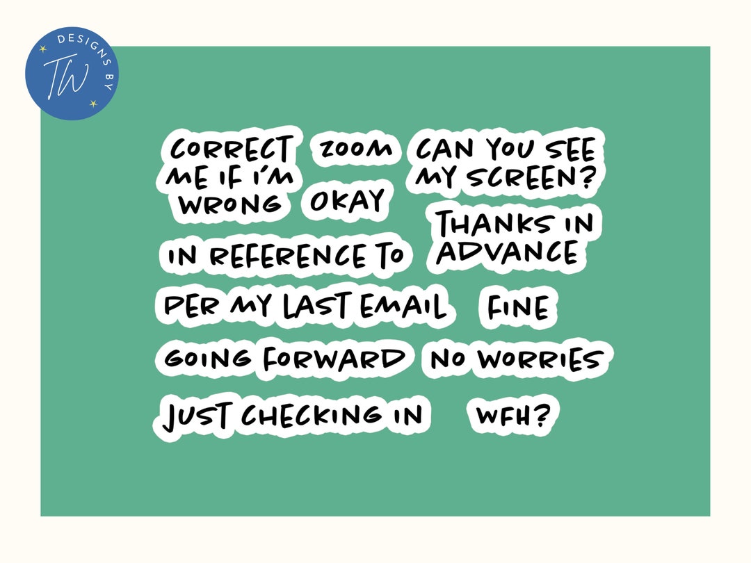 Work From Home Sticker Sheet | Millennial Sticker Sheet | Passive ...