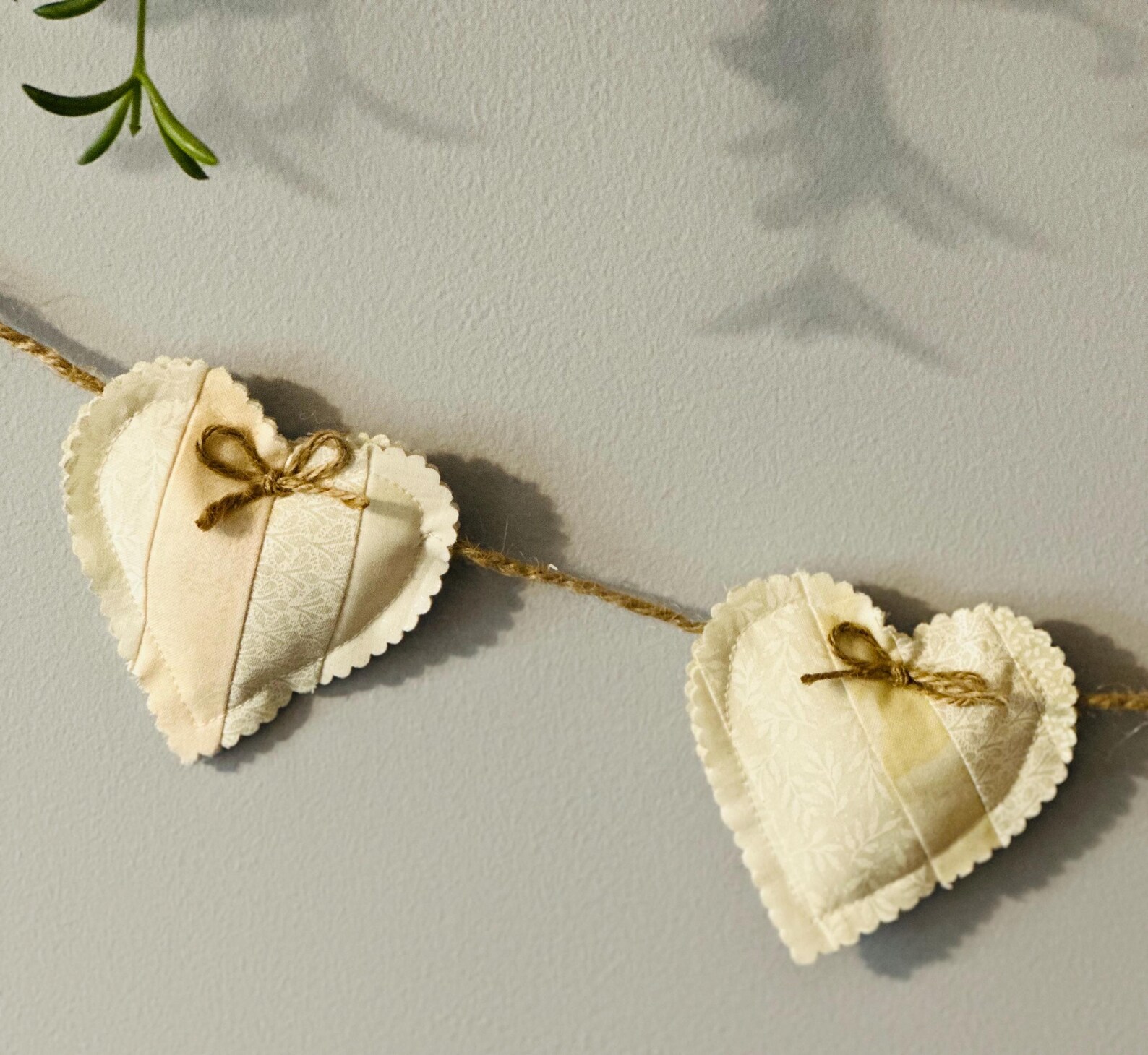 Ivory Heart Garland,ivory Stuffed Hearts,white Farmhouse,wedding Table ...