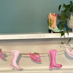 Pink Cowgirl Hat and Boots Garland,western Party Decor,cowgirl ...
