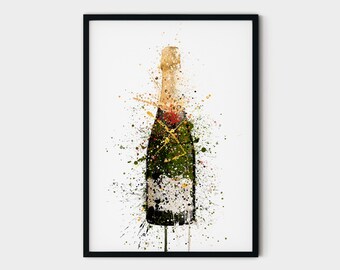 Champagne Print | Etsy