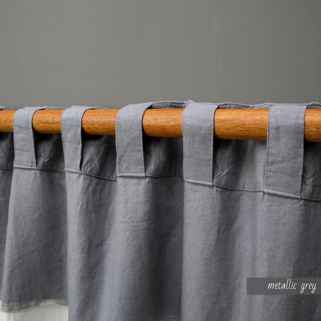 TWO COLOR Linen Curtain Extra Long and Wide 41 Color Custom - Etsy