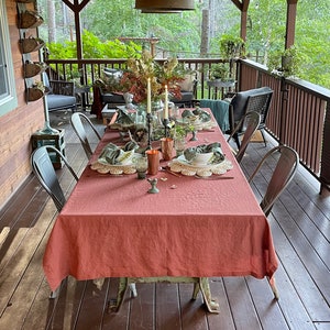 CUSTOM Unique Linen Tablecloth for Your Dining Room - Natural Linen ...