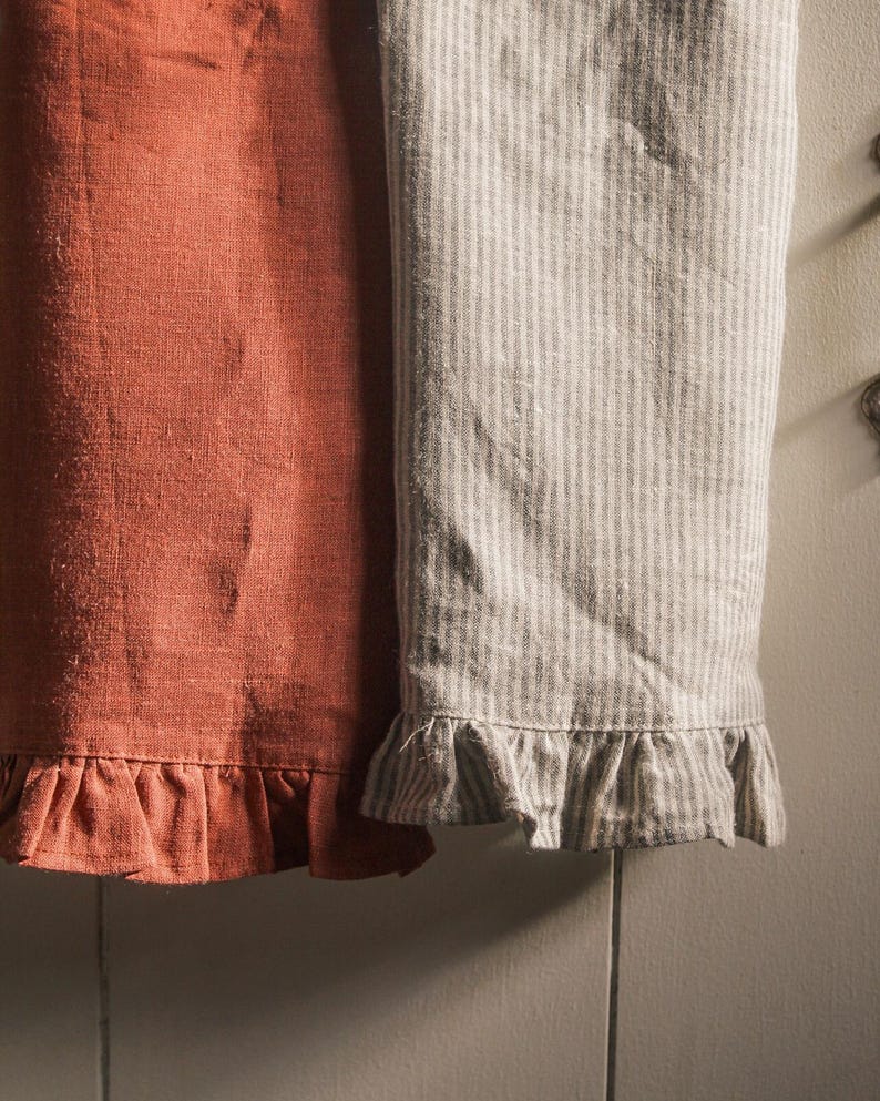 Organic Linen Ruffled Kitchen Towel: Custom Tea Towel, 41 Colors ...