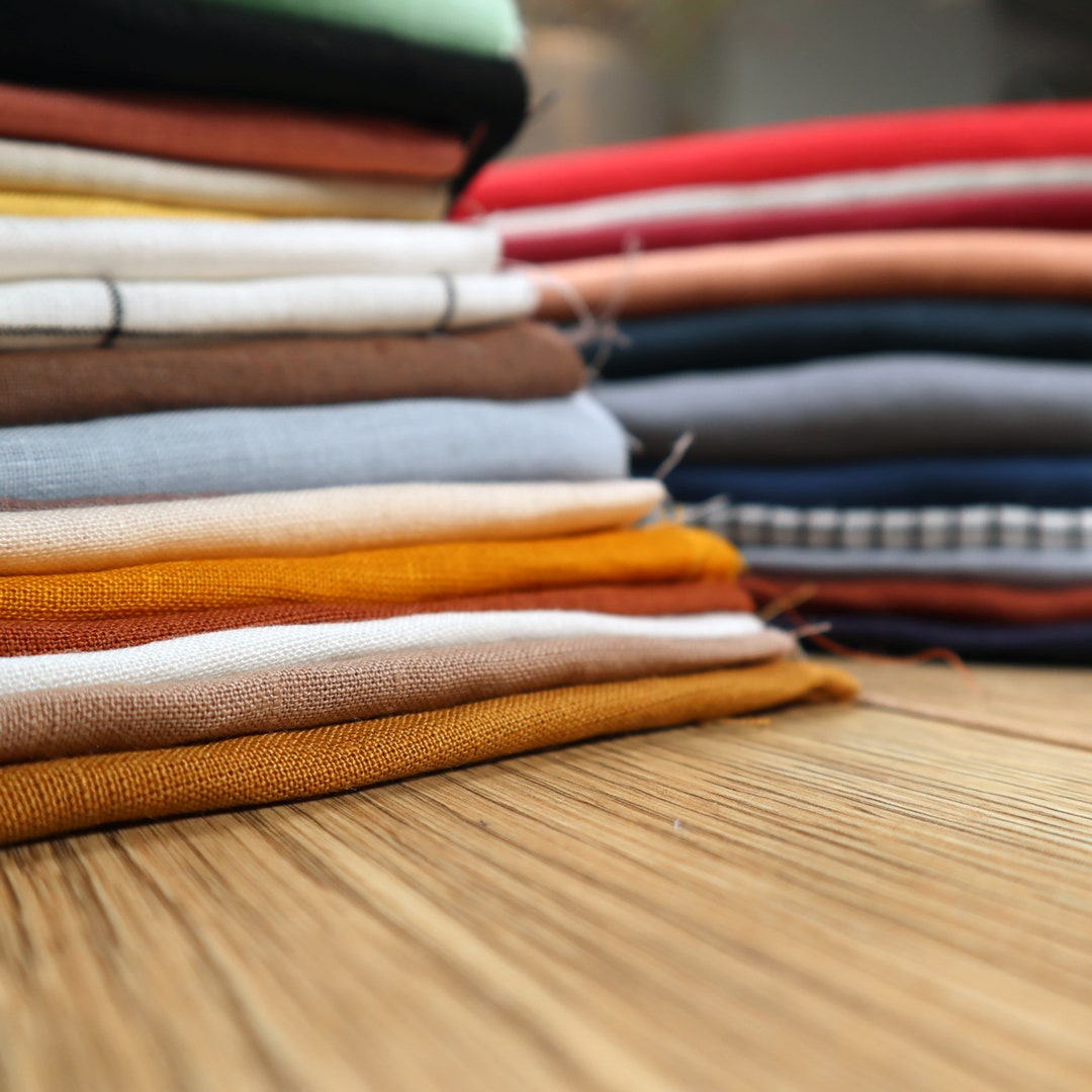 Linen Fabric Remnants (set of 5 in One Color) - LINEN Scraps Bundle for ...