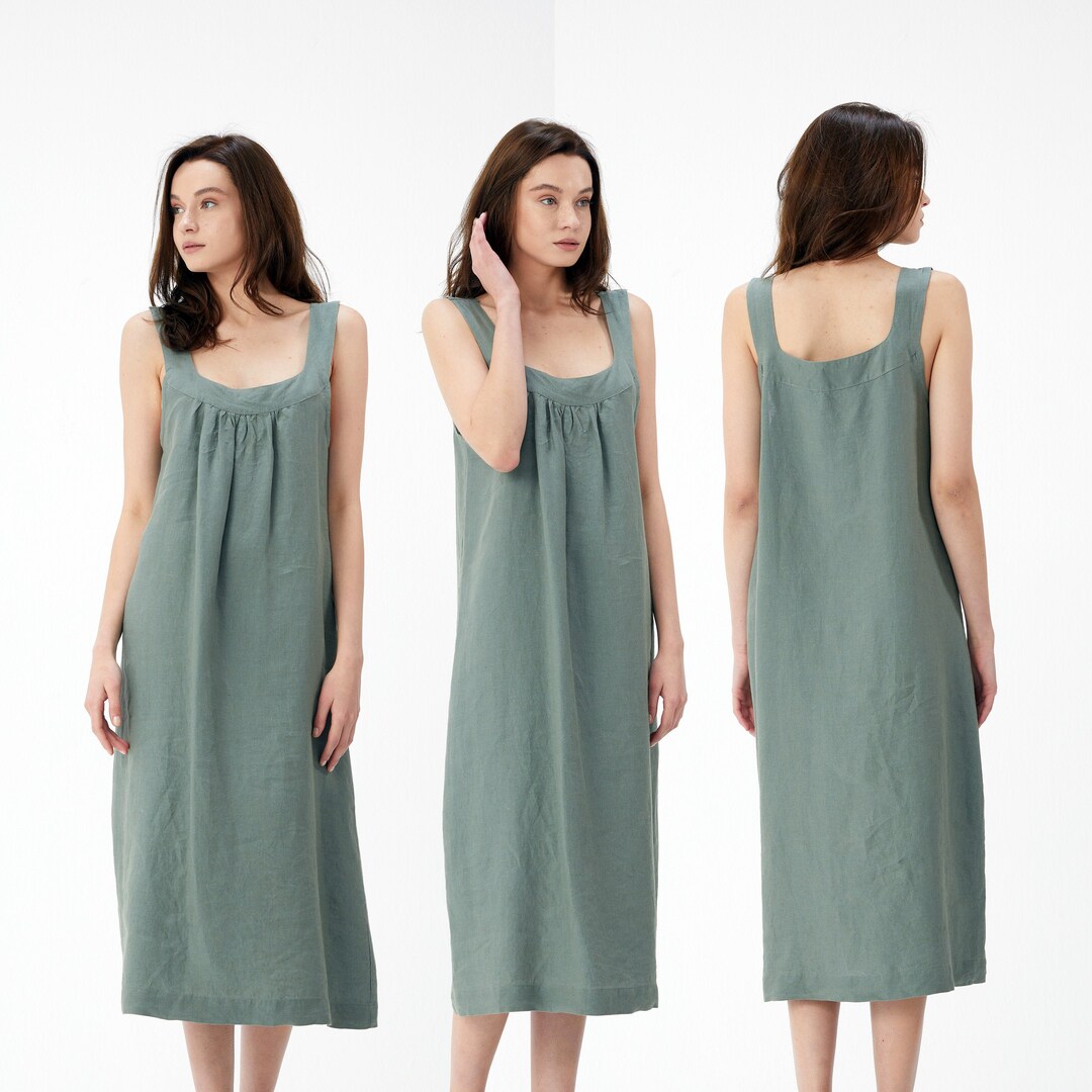Summer Linen Dress | Simple Linen Dress | Tank Top Dress | Loose Linen ...