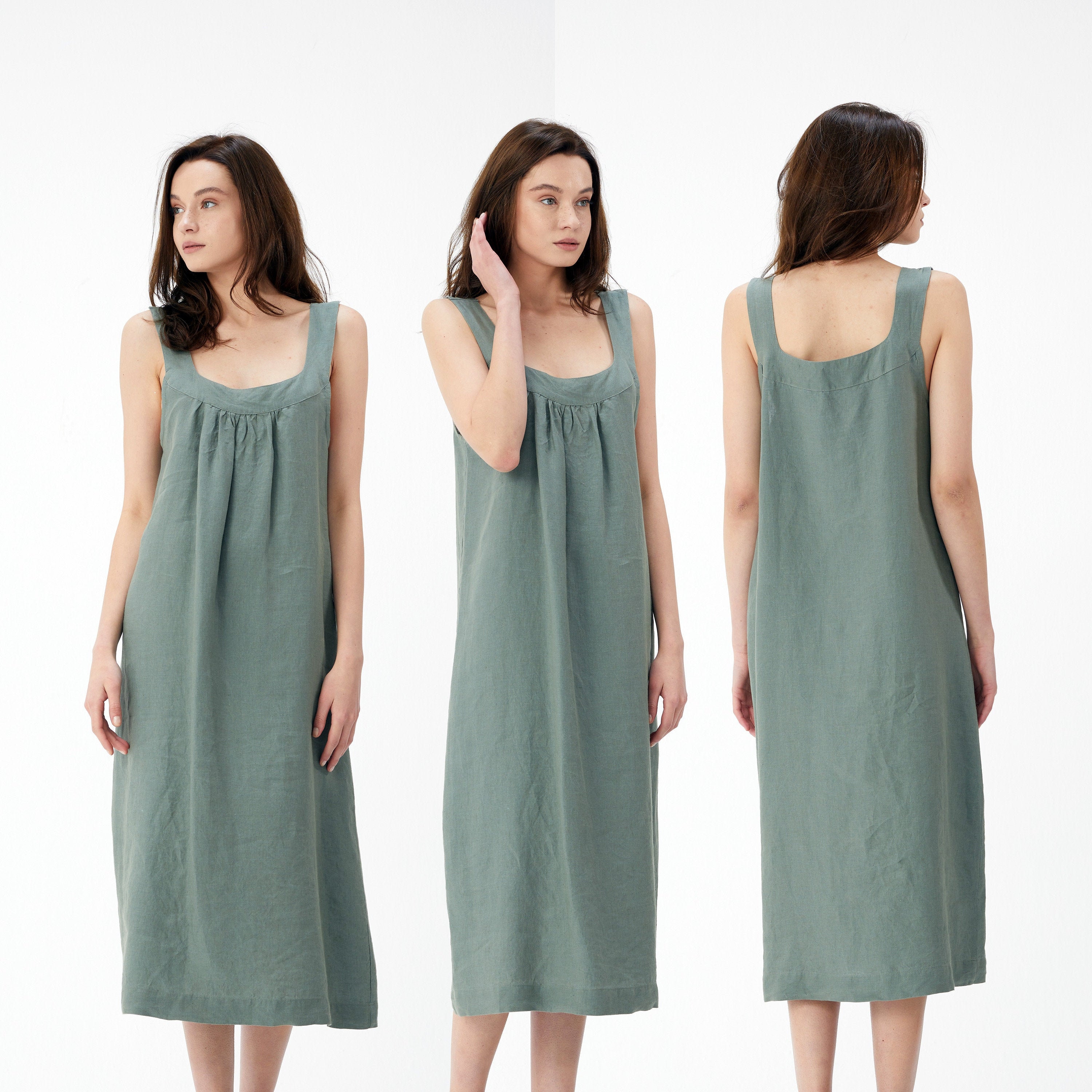Summer Linen Dress | Simple Linen Dress | Tank Top Dress | Loose Linen ...