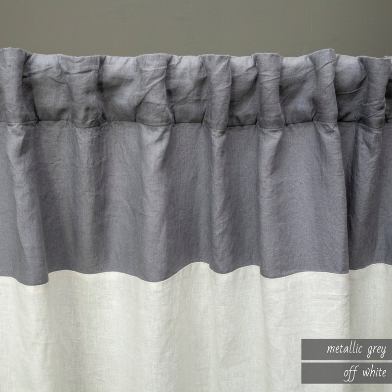 TWO COLOR Linen Curtain Extra Long and Wide Custom Width Linen Curtains ...