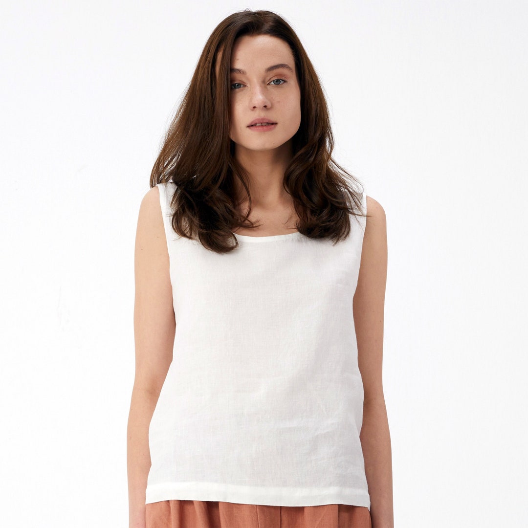 Handmade Linen Camisole Top: Sleeveless Summer Tank, Custom Colors ...