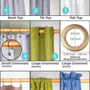 CUSTOM Rod Pockets Linen Curtains With 41 Color Options 100% Linen ...
