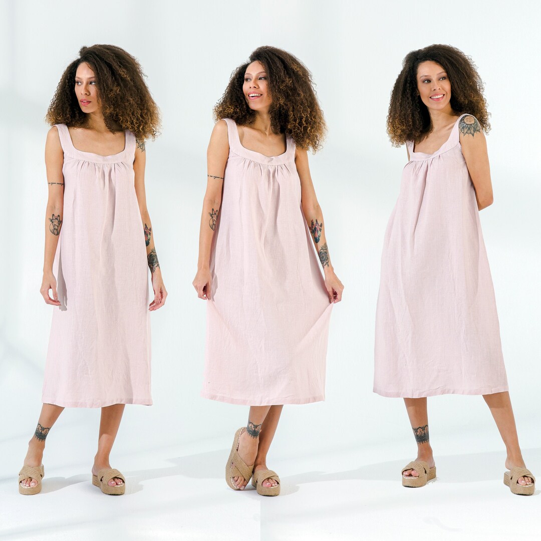 Linen Dress | Summer Dress | Simple Linen Dress | Tank Top Dress ...