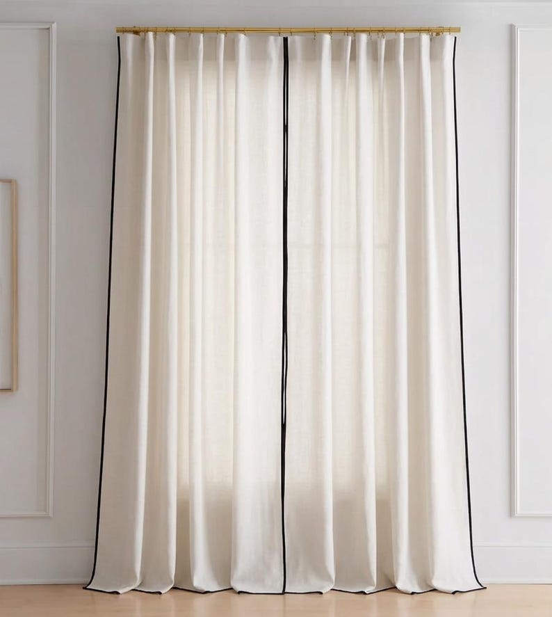Custom Linen Curtains With Trim Edges – Modern Farmhouse Window ...