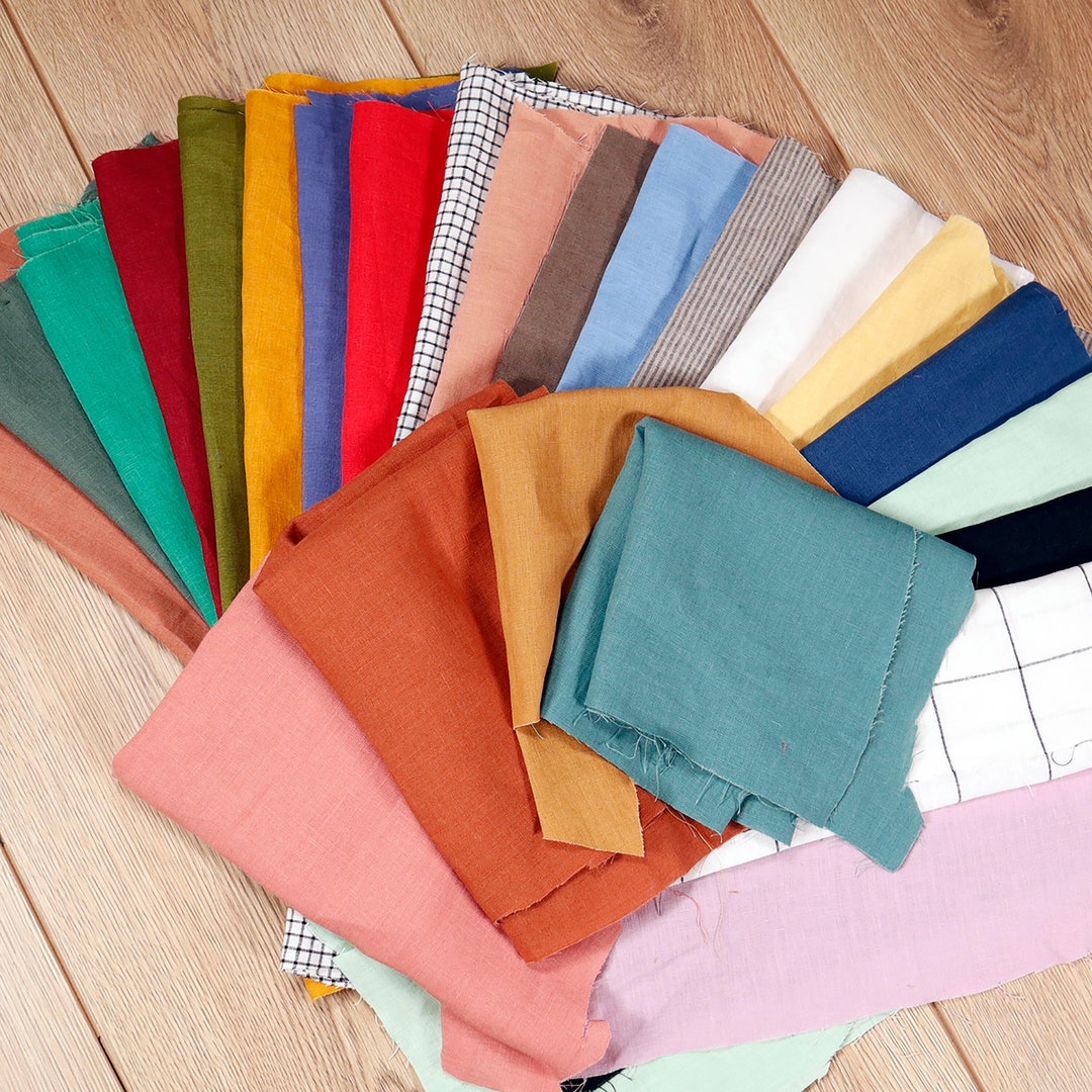 Linen Fabric Scraps in Various Colors (2.2 Ibs) - Natural Linen ...