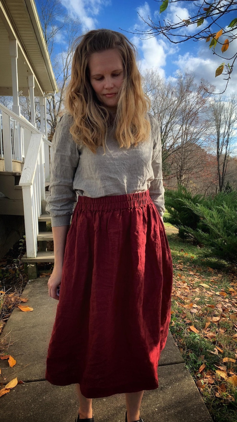 LINEN SKIRT With 41 Color Options in 100% European Linen | Pre-shrunk ...