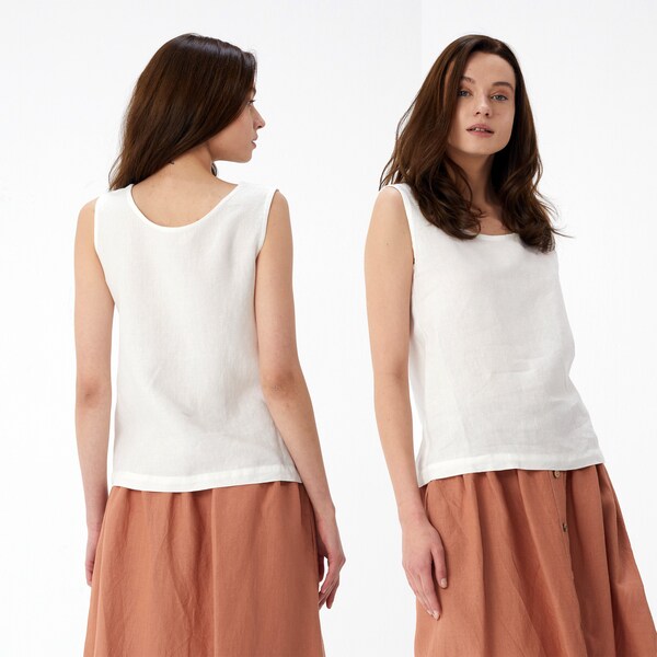White Linen Tank - Etsy