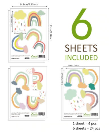 Rainbow Wall Stickers Nursery Wall Sticker Rainbow Wall | Etsy