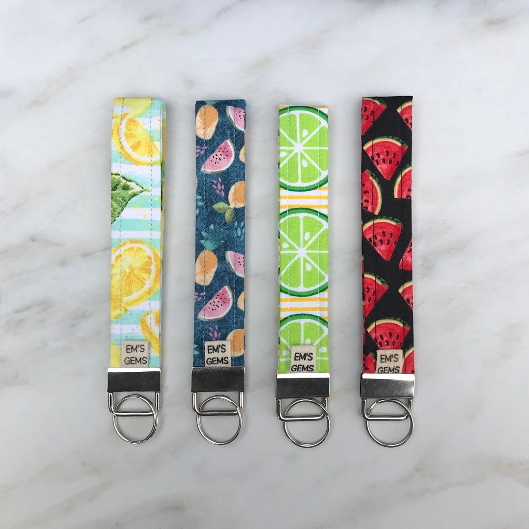 Key Fob Wristlets - Handmade Keychain - Key Ring - Girly Gift - Fruit ...